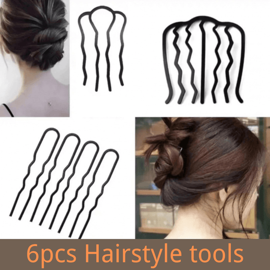 6Pcs Hair Pins Combs French Twist Updo Hairstyle Tools - SHEFAV – SheFav