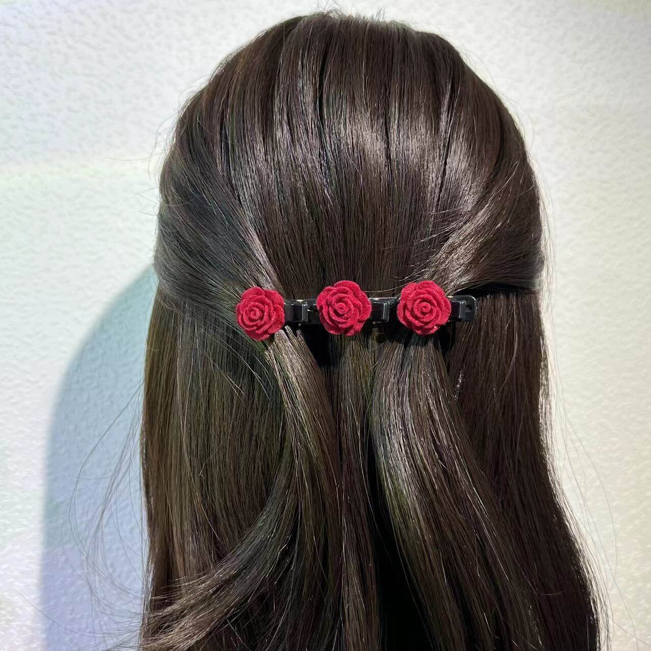 Red Rose Bangs Hair Clips for Hair Styling Sectioning - Shefav – SheFav