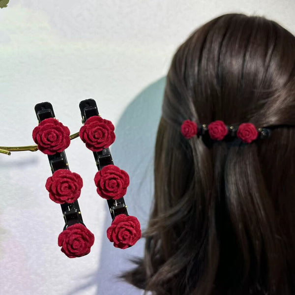 Red Rose Bangs Hair Clips for Hair Styling Sectioning - Shefav – SheFav