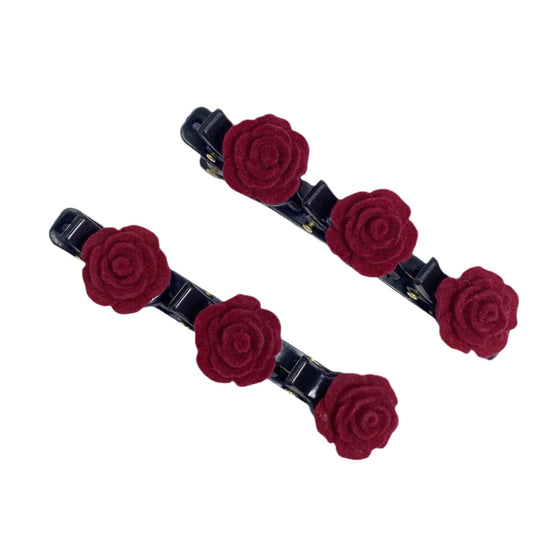 Red Rose Bangs Hair Clips for Hair Styling Sectioning - Shefav – SheFav