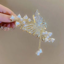 Diamond Handmade Butterfly Tassel Hair Claw Clips – SheFav